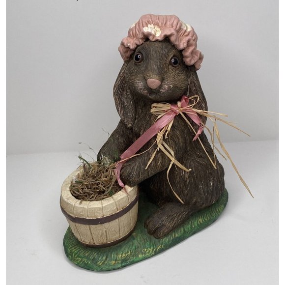 Unbranded | Accents | Really Cute Resin Bunny Rabbit Planter Wine ...